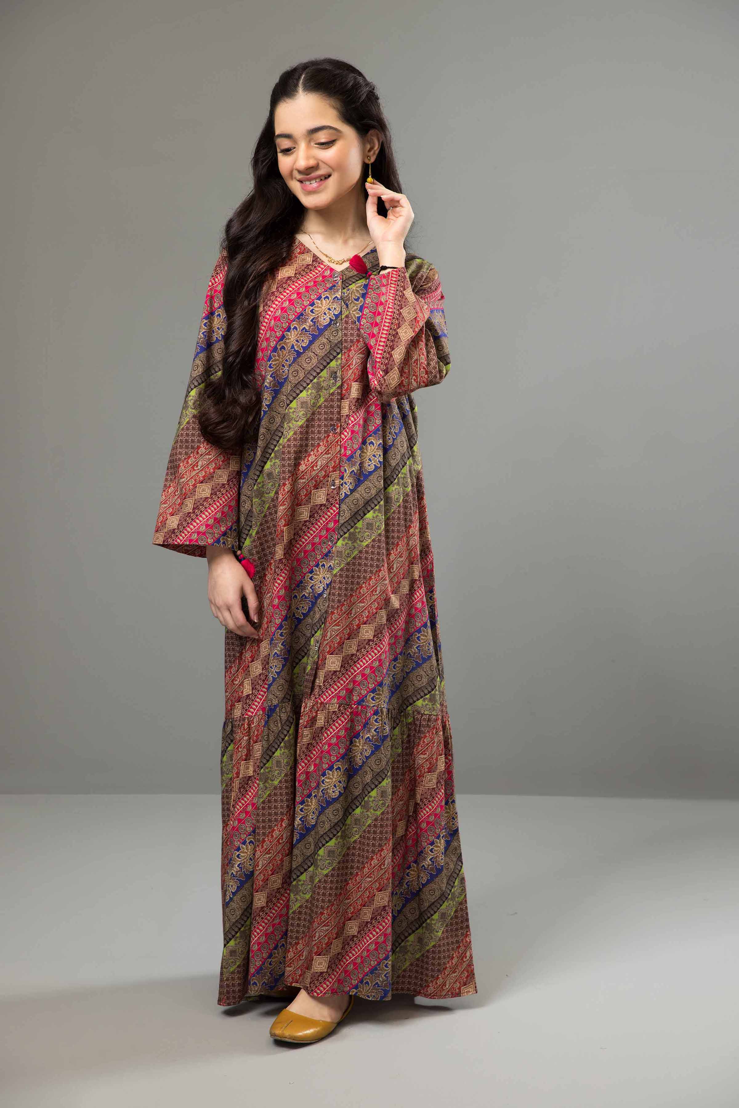 Printed Fustaan - DE23-13 – NISHAT USA