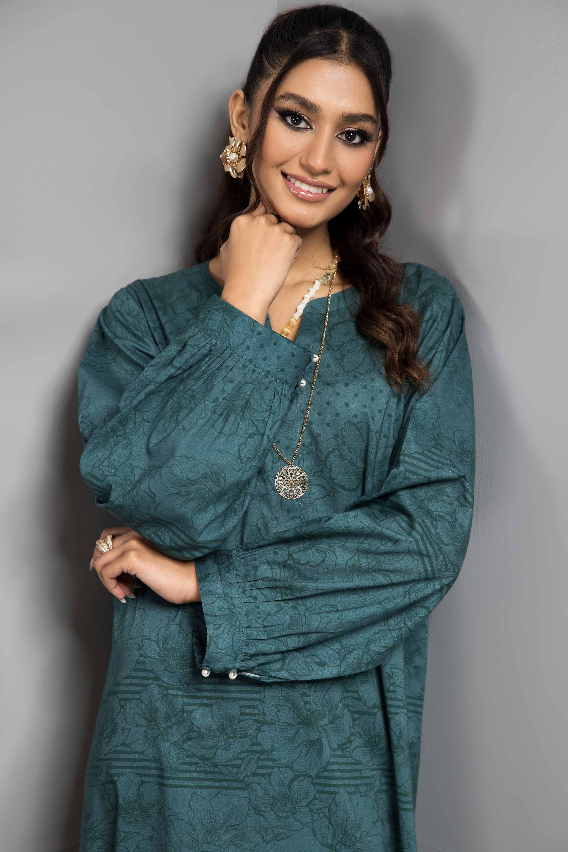 Printed Fustaan - DE23-17 – NISHAT USA