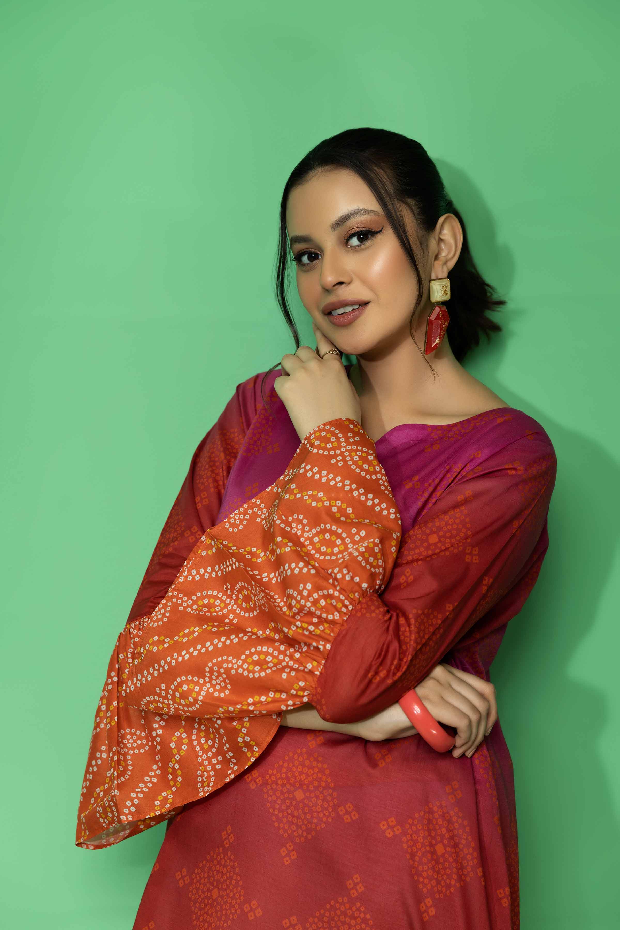 Printed Fustaan - DS23-57 – NISHAT USA